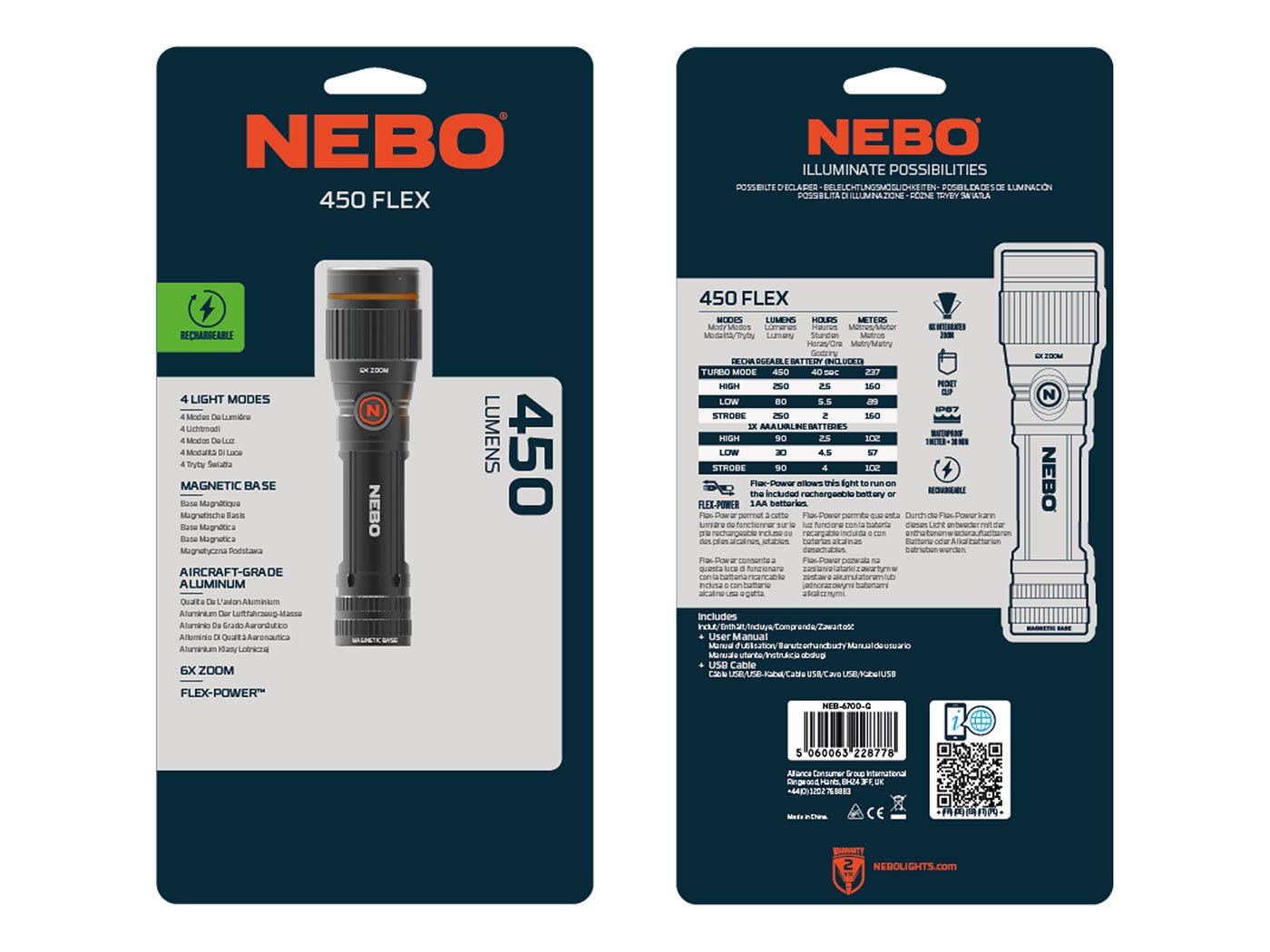 Nebo 450 Flex Oplaadbaar | Knifestore