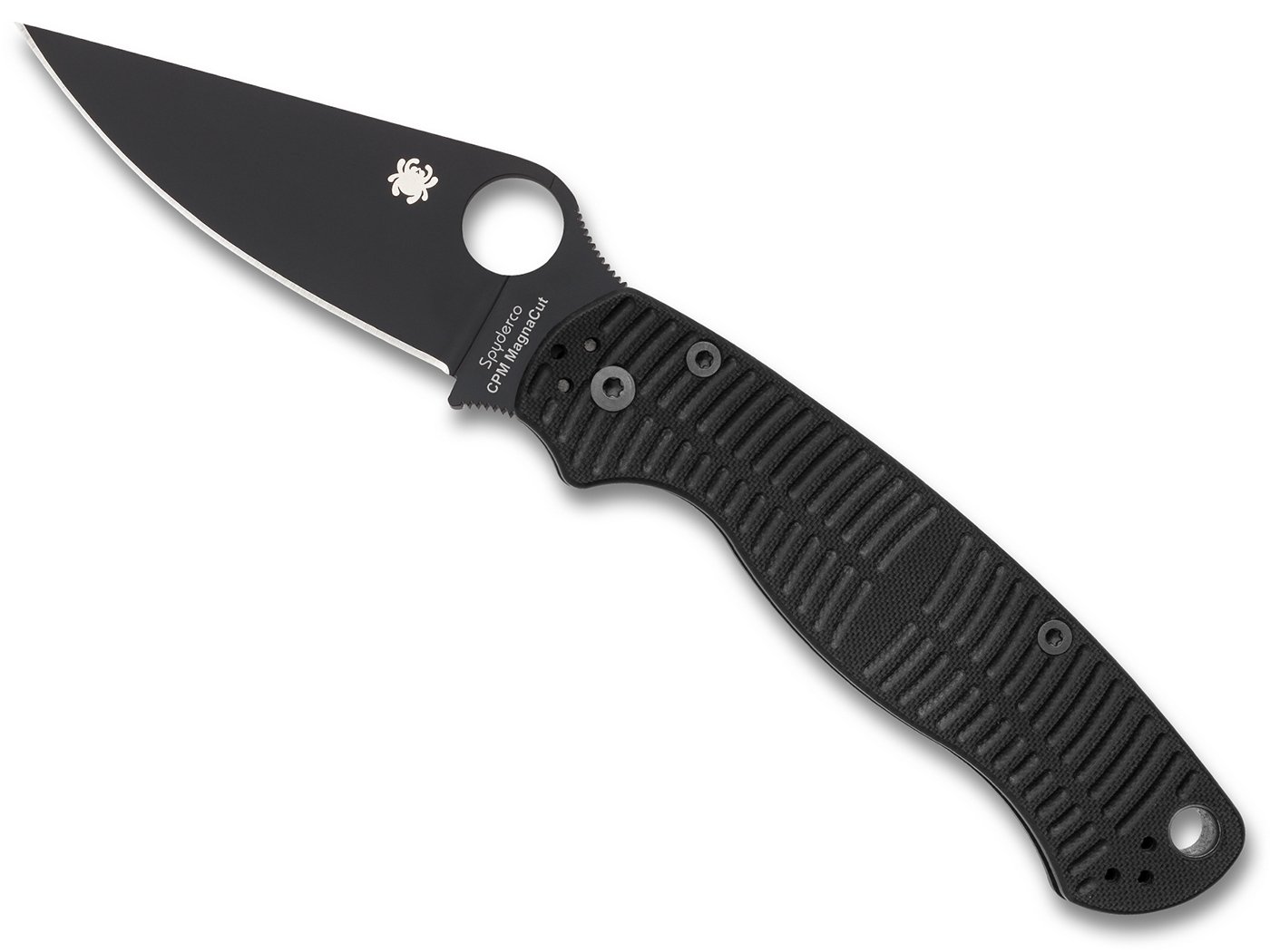 Spyderco Paramilitary 2 Salt Black CPM Magnacut PE | Knifestore