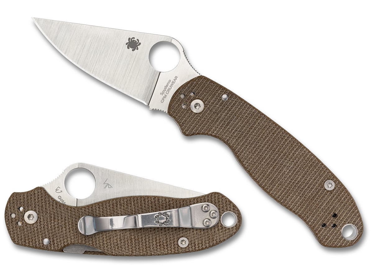 Spyderco Para 3 Brown Canvas Micarta CPM CRU-WEAR | Knifestore